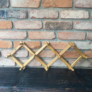 Wooden Accordion Peg Rack Vintage Wood 10 Peg Hanging Rack - Etsy