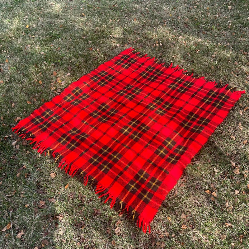Plaid Wool Throw - Etsy