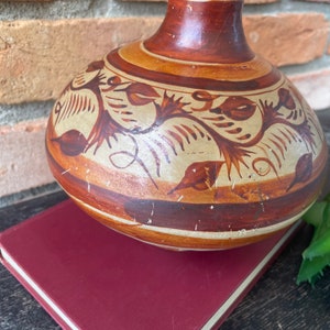 Barro Canelo Mexican Pottery Vase - Cinnamon Clay Tonala Vase - 8” Tall ...