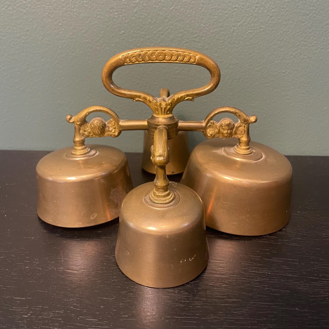Vintage Brass 4 Tone Church Alter Bells German Gothic Alter Sanctuary ...