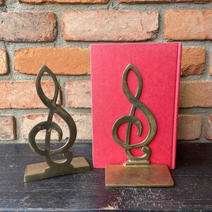 Brass Treble Clef Music Note Bookends Set of 2 Vintage Brass Music Note ...