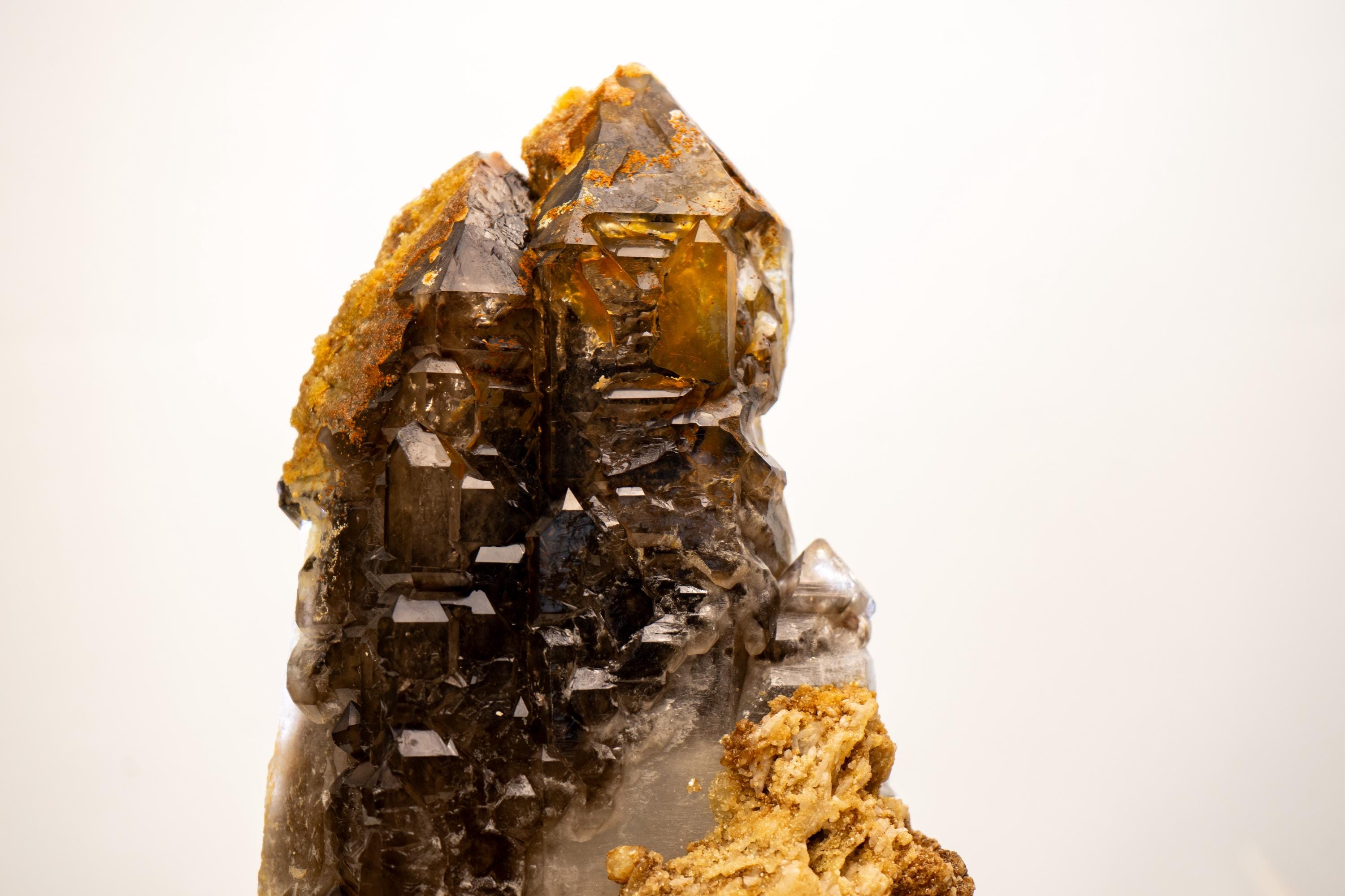Rare Elestial Alligator Quartz Cluster on Feldspar & Quartz Matrix ...
