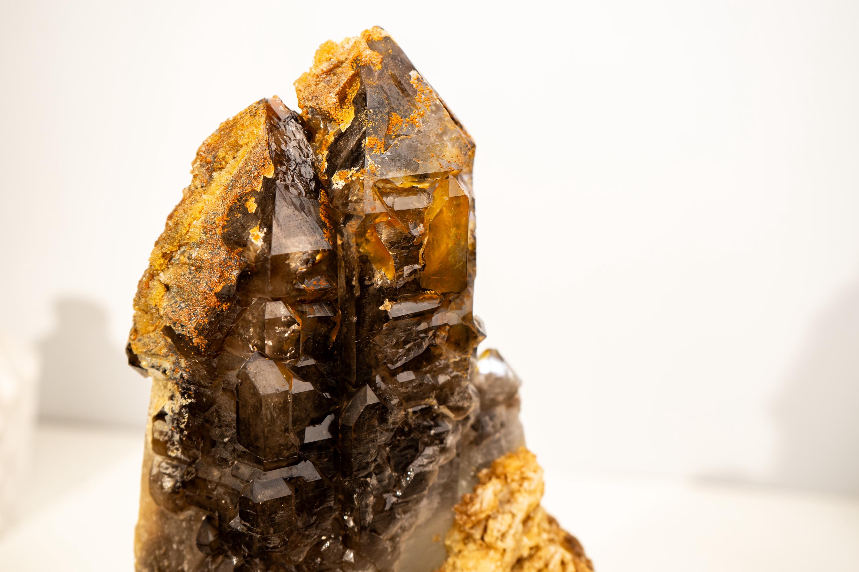 Rare Elestial Alligator Quartz Cluster on Feldspar & Quartz Matrix ...