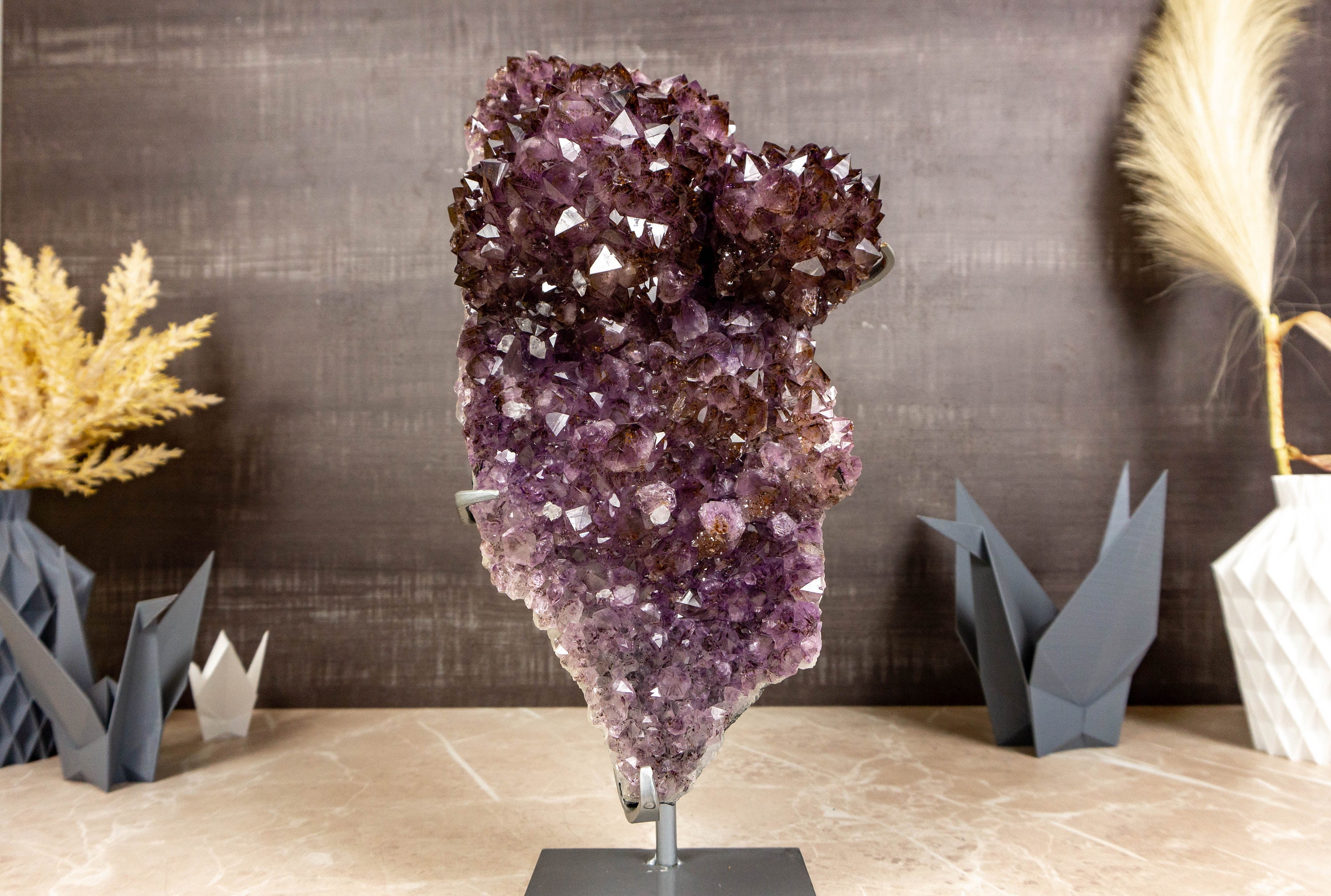 Rare Large Amethyst Flower Cluster With Golden Goethite All - Etsy ...