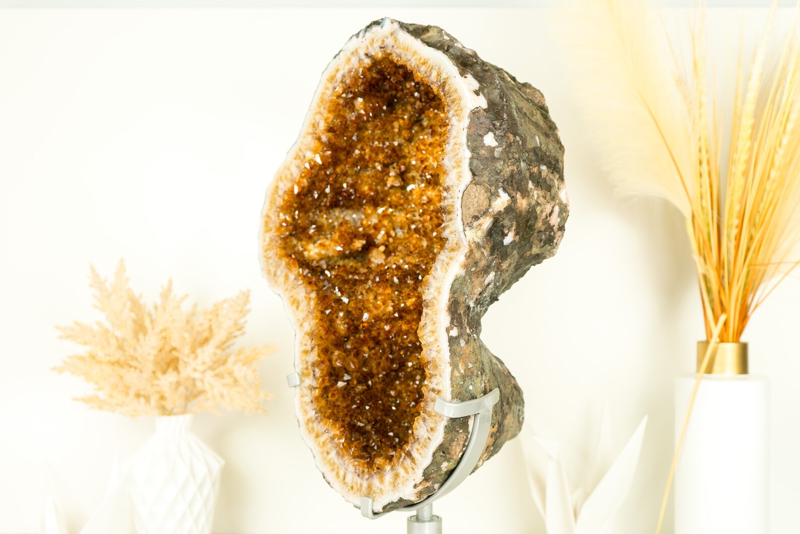 World-class Citrine Geode With Shiny Golden Orange Citrine Crystal ...