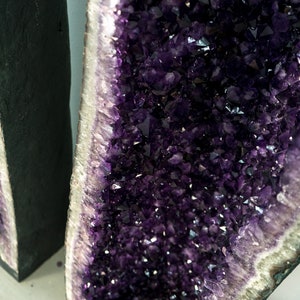Pair of 8 Ft Tall Giant High-grade Amethyst Cathedral Geodes With Deep ...
