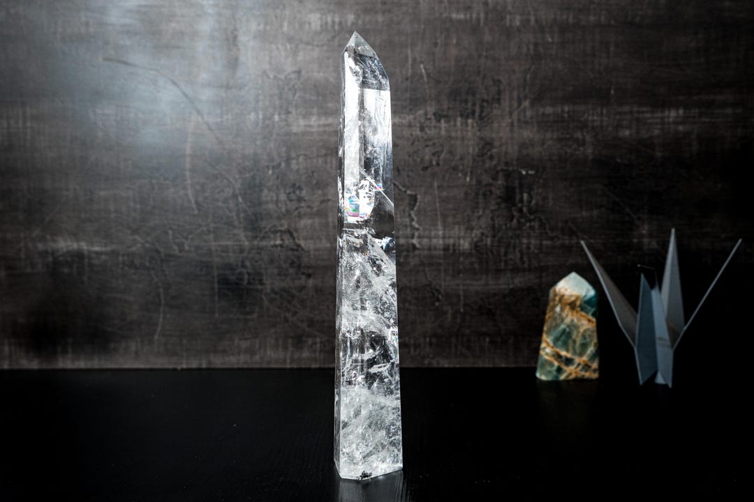 15 in Water-clear Quartz Crystal Obelisk From Diamantina, Brazil ...