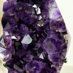 Tall Amethyst Cluster With AAA Large Purple Amethyst Druzy and Golden ...