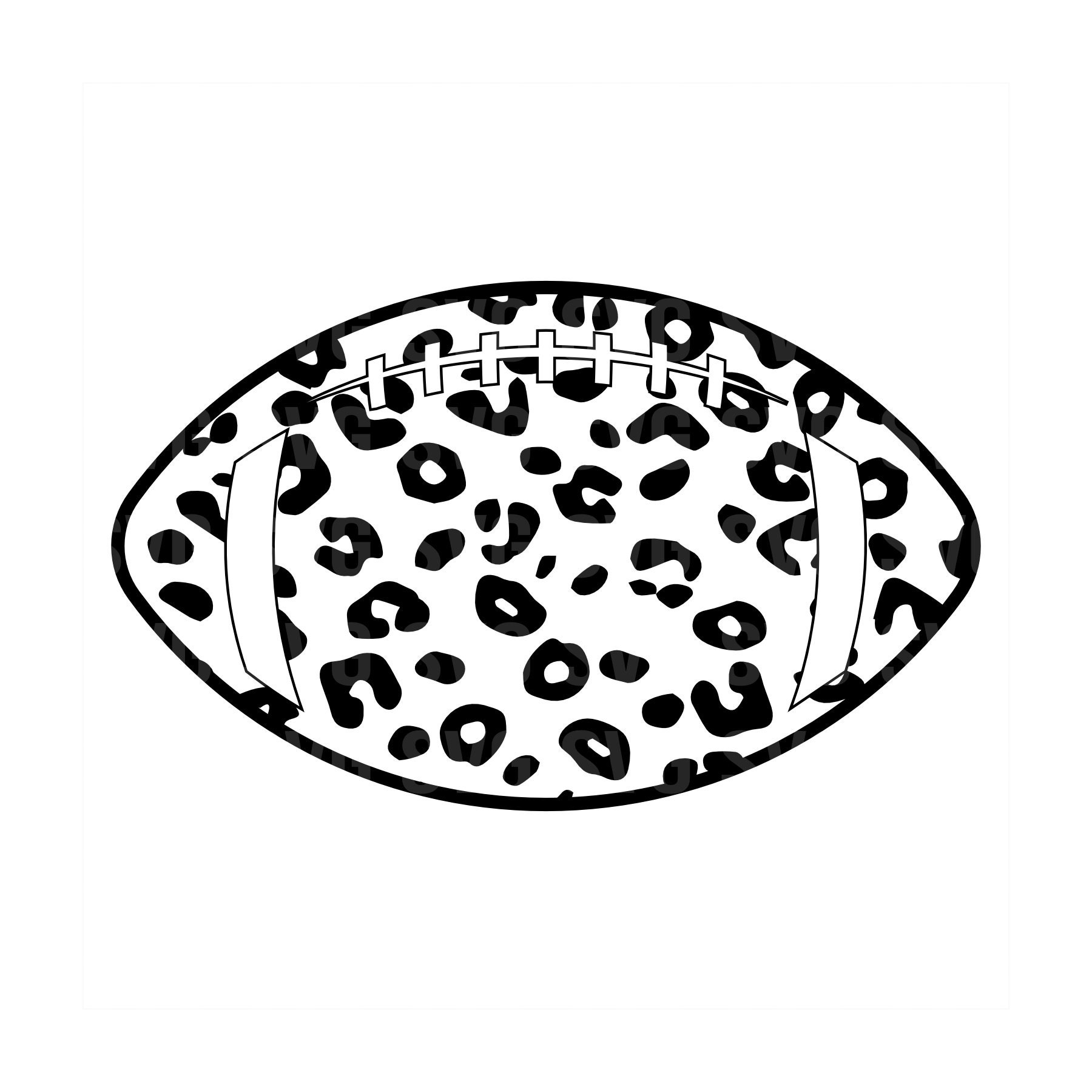 Leopard Football Svg Football Svg Custom Football - Etsy