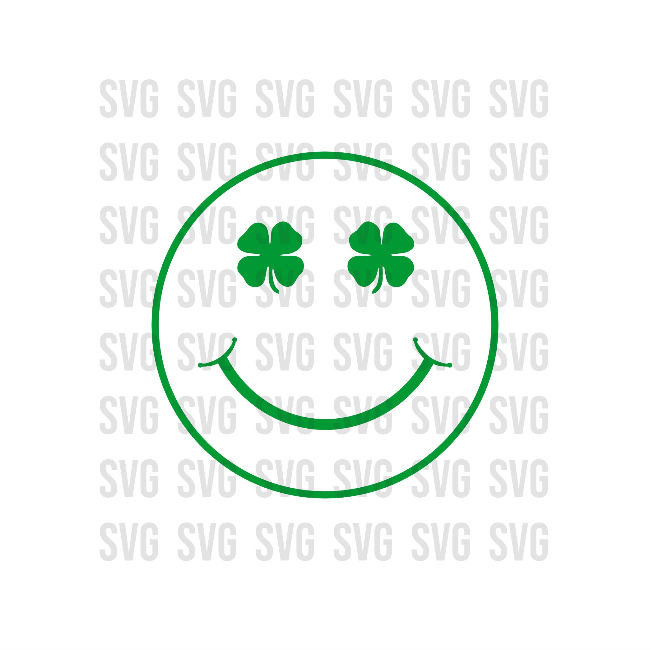 Irish Smiley Face Svg Clover Svg Shamrock Svg Png Print - Etsy Canada