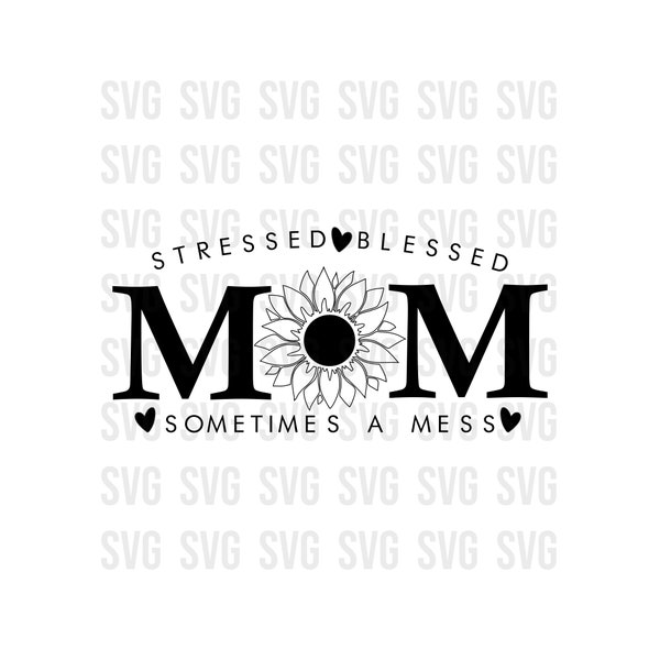 Stressed Mom Svg - Etsy