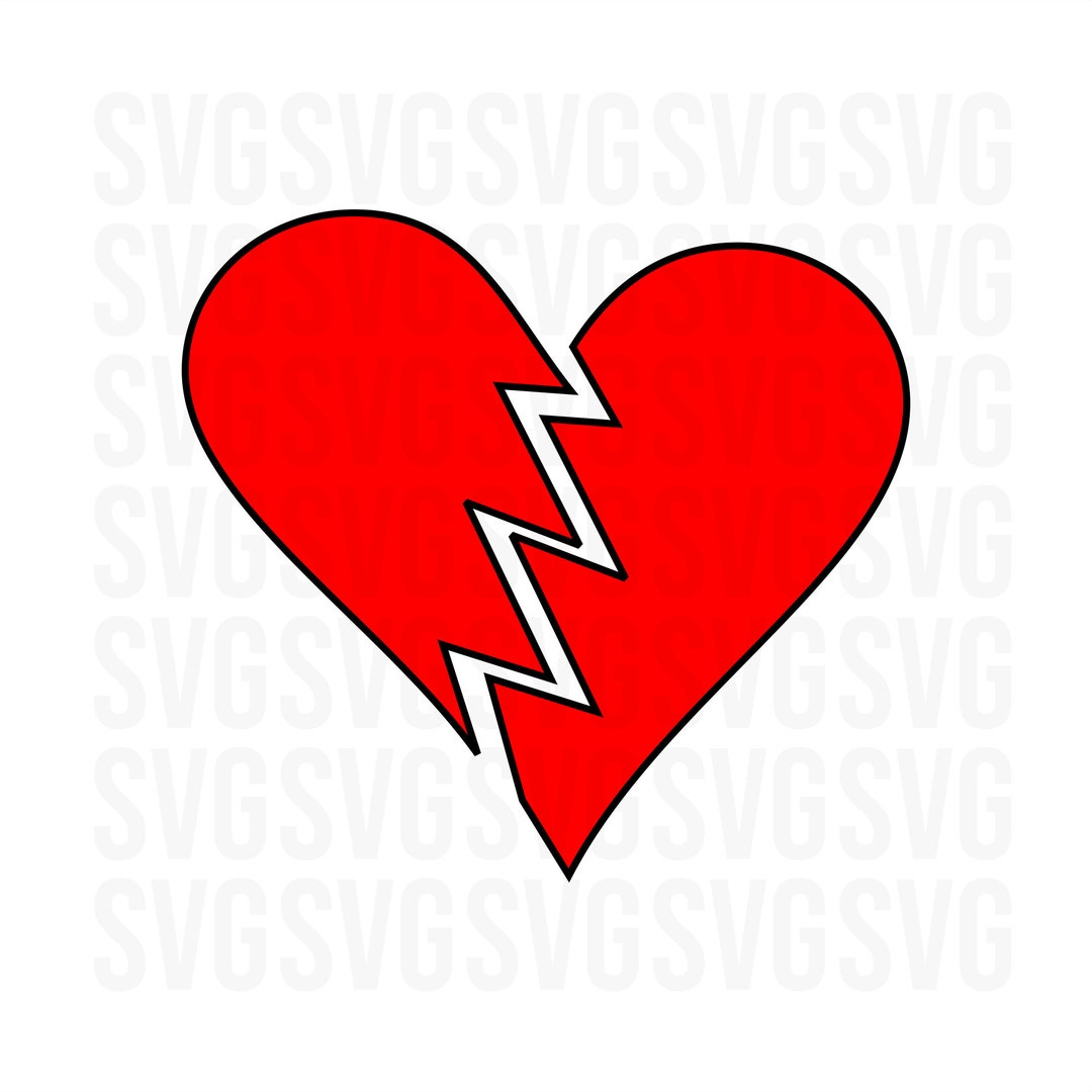 Corazón roto Svg, Corazón rasgado Svg, Anti San Valentín Svg, sin amor ...