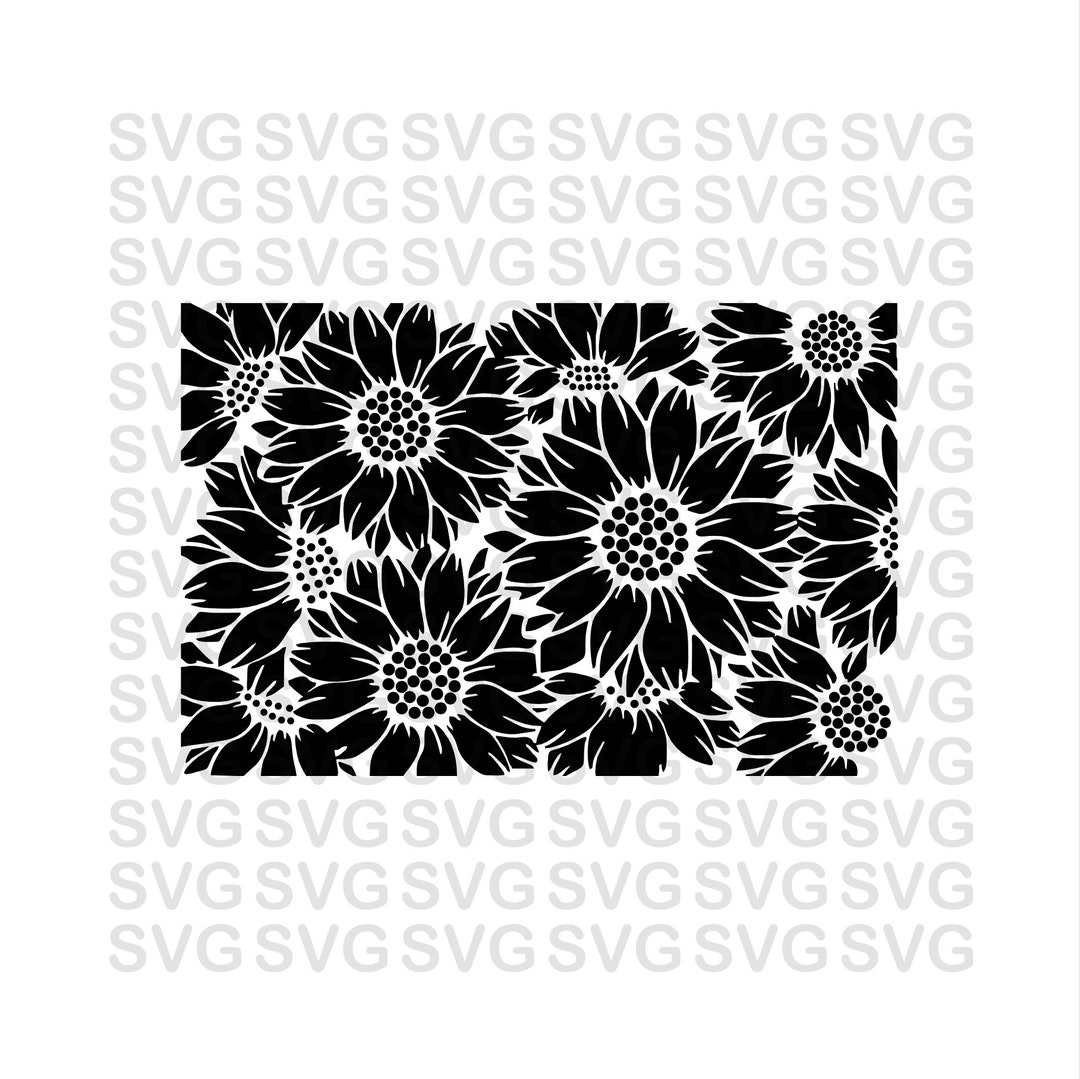 Sunflower Svg, Sunflower Pattern Svg, Car Stickers, Flowers, Png, Svg ...