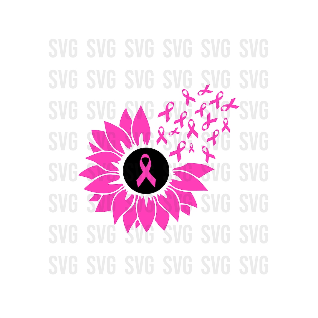 Sunflower Breast Cancer SVG, Breast Cancer Svg, Cancer Awareness Svg ...