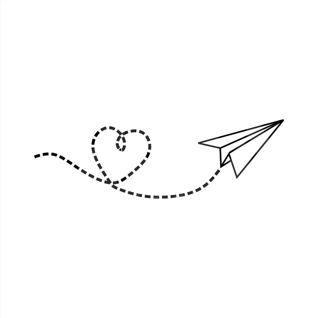 Avión de papel SVG, Avión volador svg, Ruta del corazón de avión svg ...