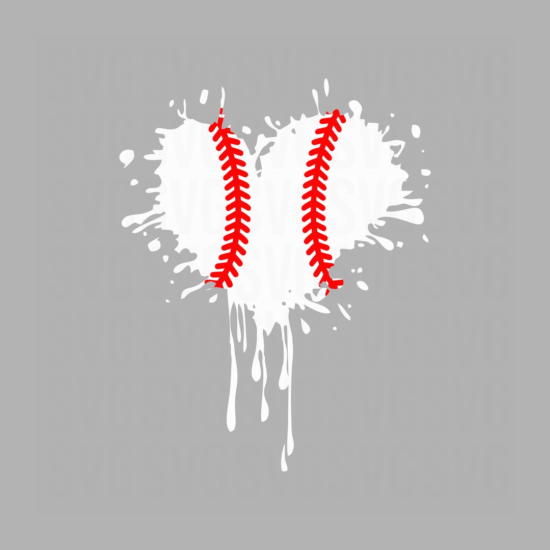 Splatter Baseball Heart Svg, Baseball Svg, Baseball Laces, Heart ...