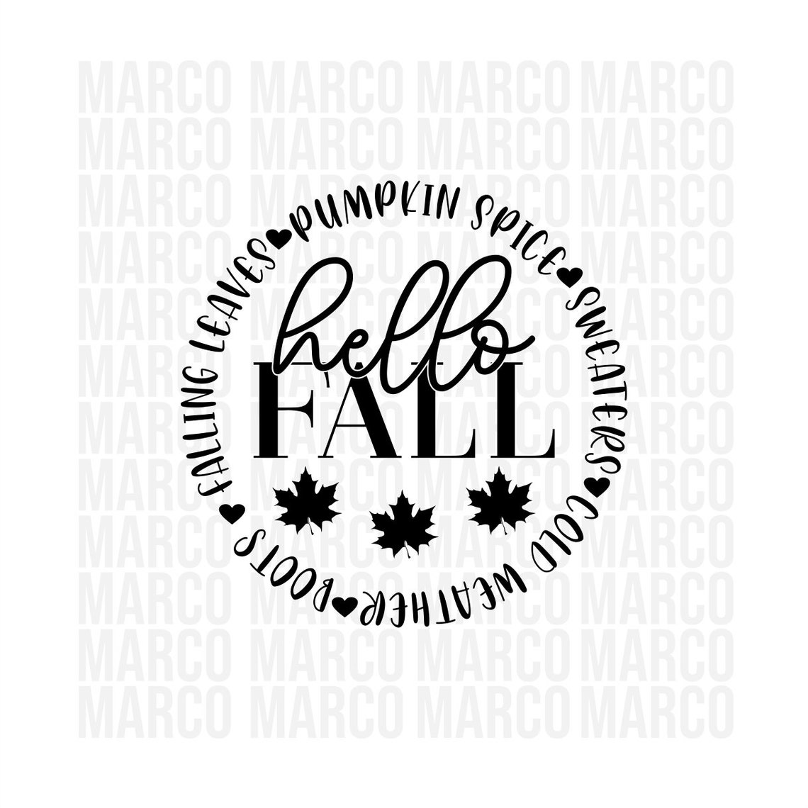 Hello Fall Circle SVG Autumn Svg Fall Svg Files for Cricut - Etsy