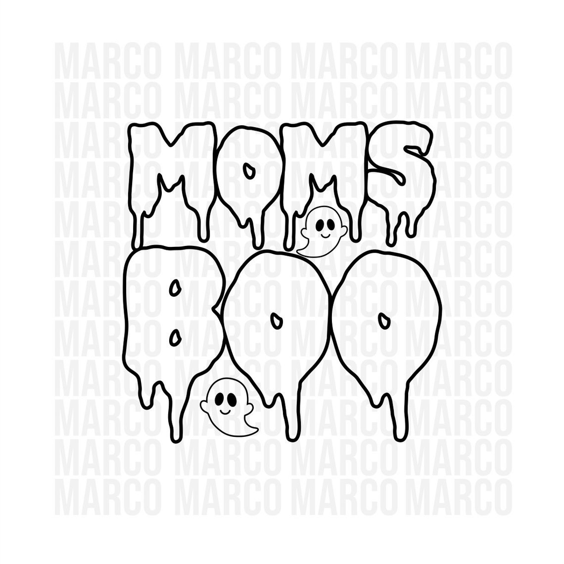 Moms Boo Outline SVG Cute Girls Shirt Svg Boo Svg Halloween - Etsy