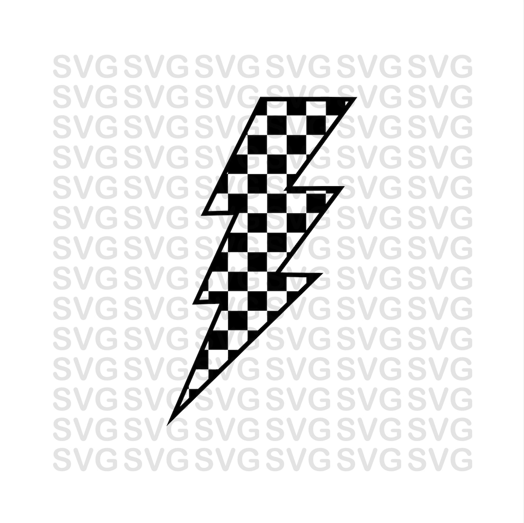 Lightning Bolt Svg, Checkered Svg, Lightning Bolt Checkered Flag, Png ...