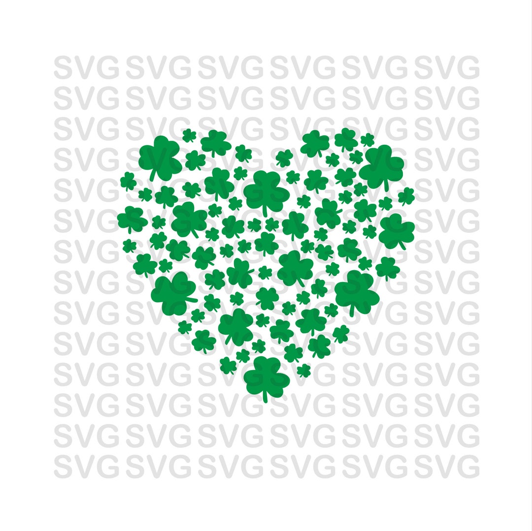 Clover Heart Svg, Shamrock Heart Svg, - St Patricks Shirt Svg, 3 Leaf ...