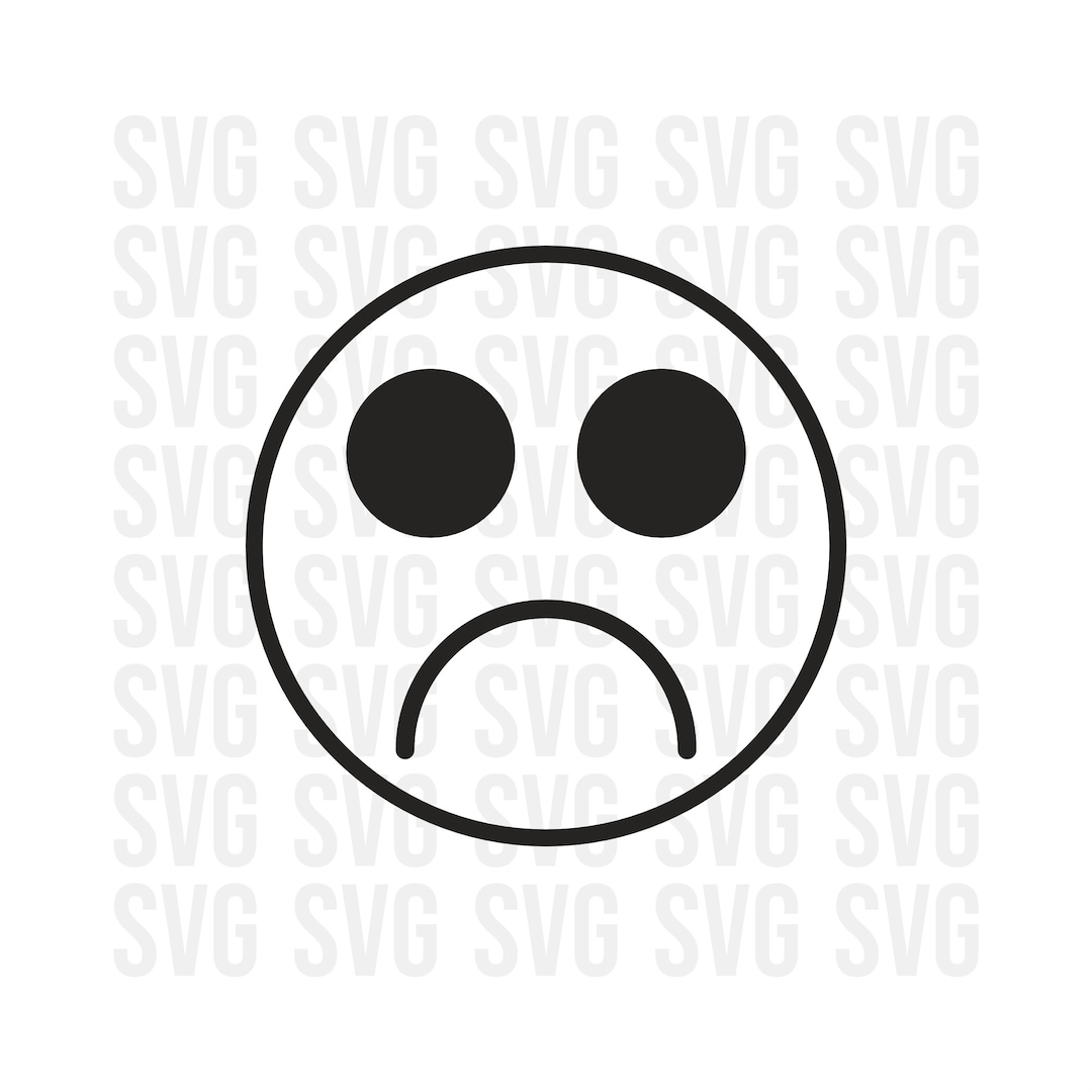 Smiley Face Svg, Sad Smiley Face Svg, Dxf, Png, Cute Emoji, Svg for ...