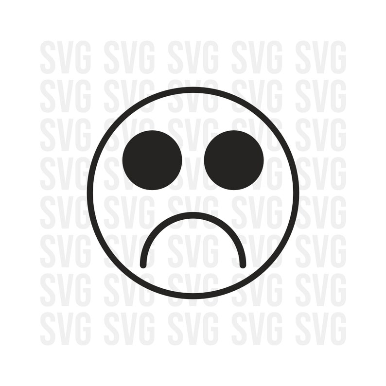 Smiley Face Svg, Sad Smiley Face Svg, Dxf, Png, Cute Emoji, Svg for ...