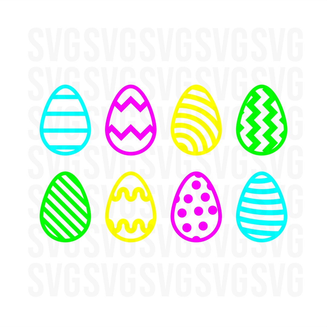 Easter Eggs Svg, Easter Eggs Patterns Svg, Chevron Eggs, Dot Eggs, Png ...
