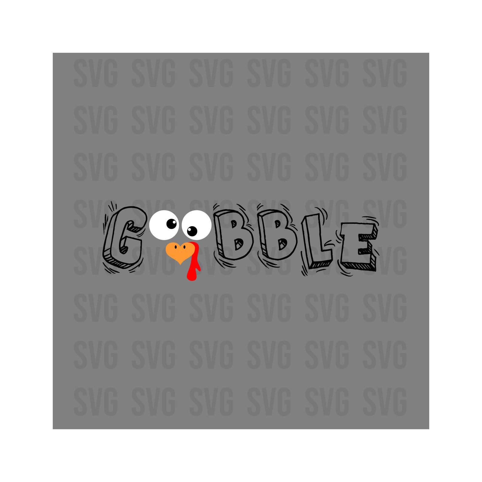 Gooble Svg Turkey Face Svg Thanksgiving Svg Fall Svg - Etsy