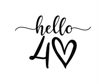 Hello Forty SVG, Hello 40 svg, Birthday Svg, Forty Birthday Svg ...