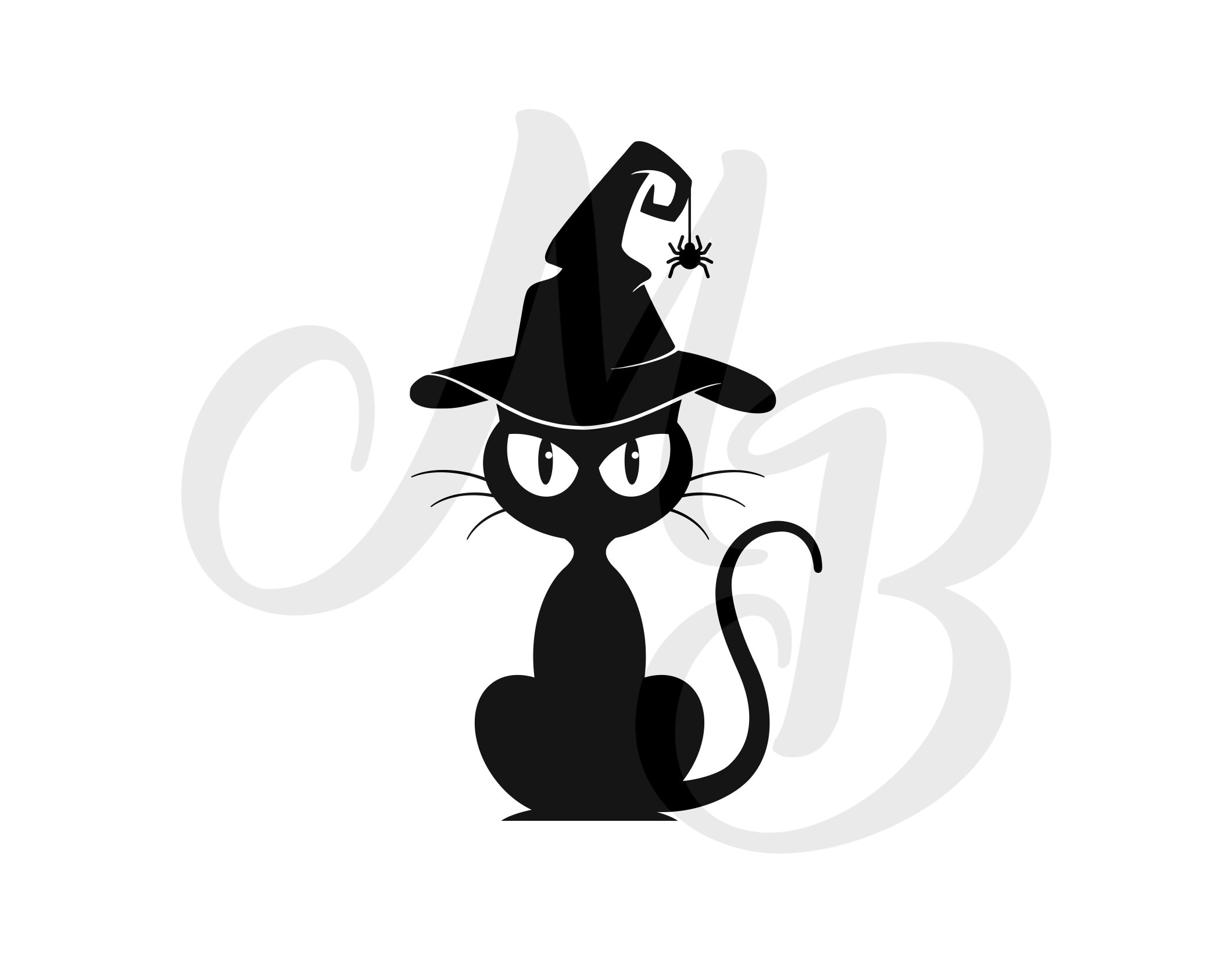 Spooky Black Cat Silhouette