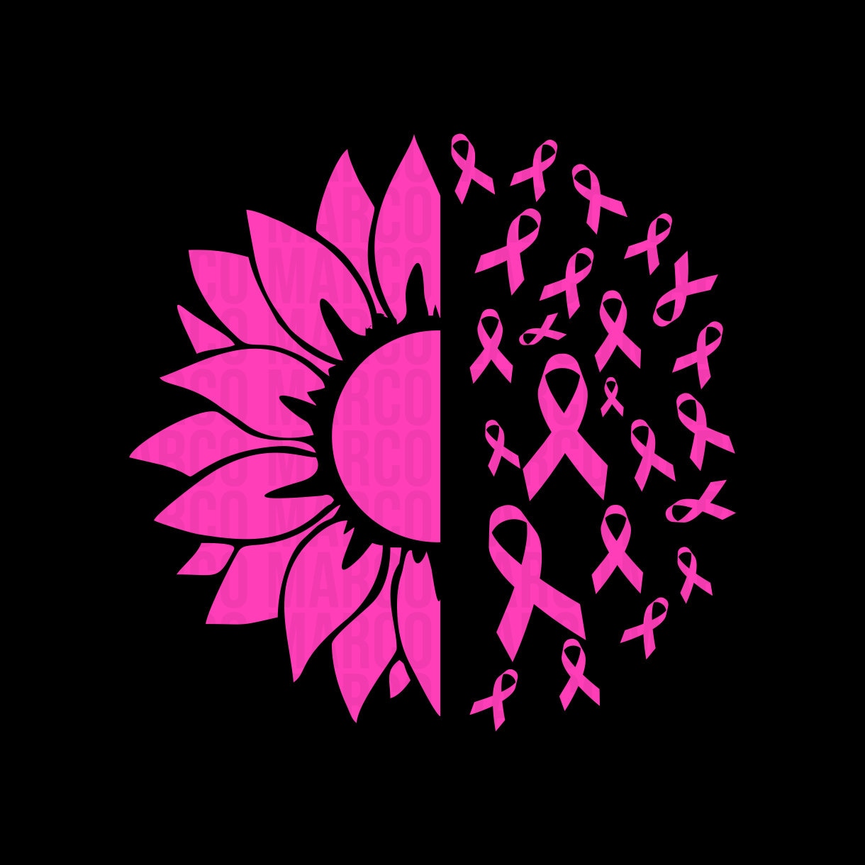 Sunflower Breast Cancer SVG, Breast Cancer Svg, Cancer Awareness Svg ...