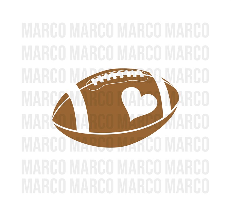 Football Heart Svg, Heart Football Svg, Heart Svg, 2 Color Football ...
