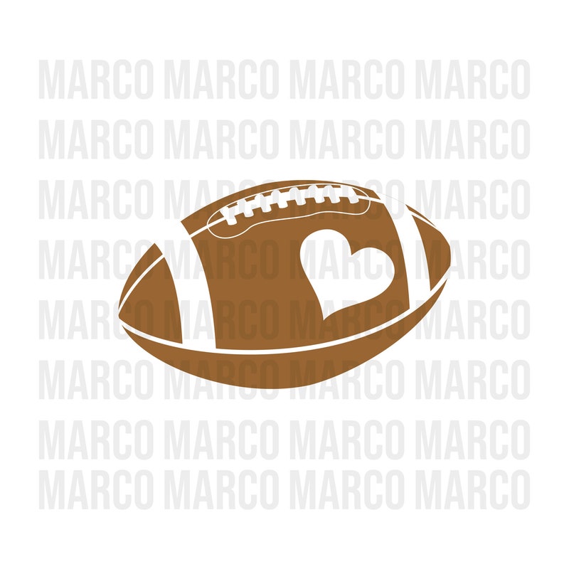 Football Heart Svg - Etsy