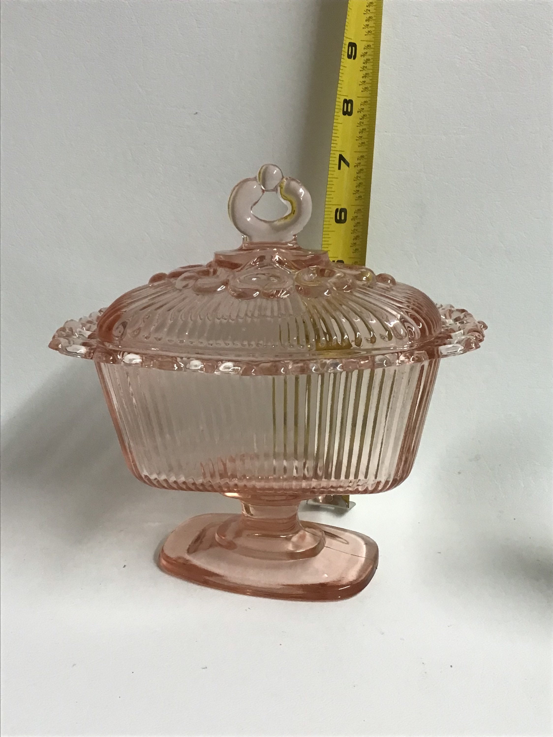 Vintage Indiana Pink Glass Dish With Pedestal and Lid - Etsy