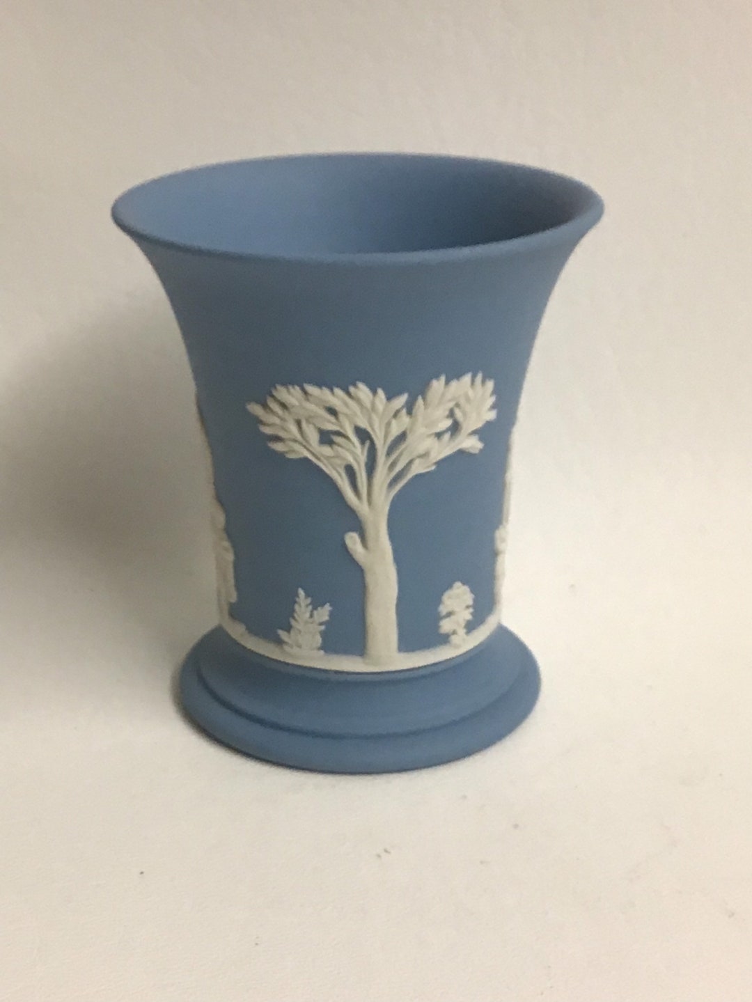 Vintage Wedgwood Blue Jasperware Vase/cup - Etsy