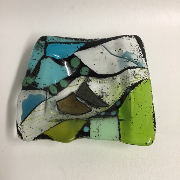 Fused Glass Trinket Dish - Etsy