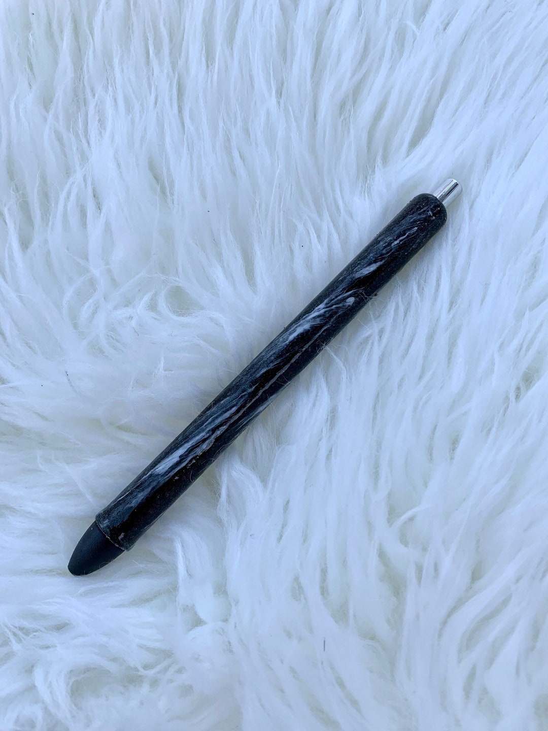 Black Marble Glitter Pen//epoxy Free//milky Way//gel Pen//black Ink ...