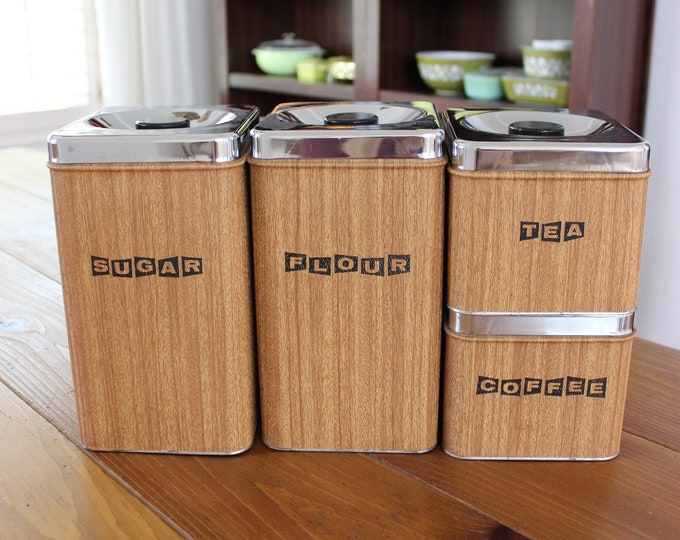 Vintage Kitchen Canister Set - Vintage MCM Kreamer Ware 1960s - Etsy