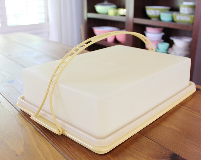 Vintage Tupperware Cake Carrier With Handle | Rectangular Sheet Cake ...