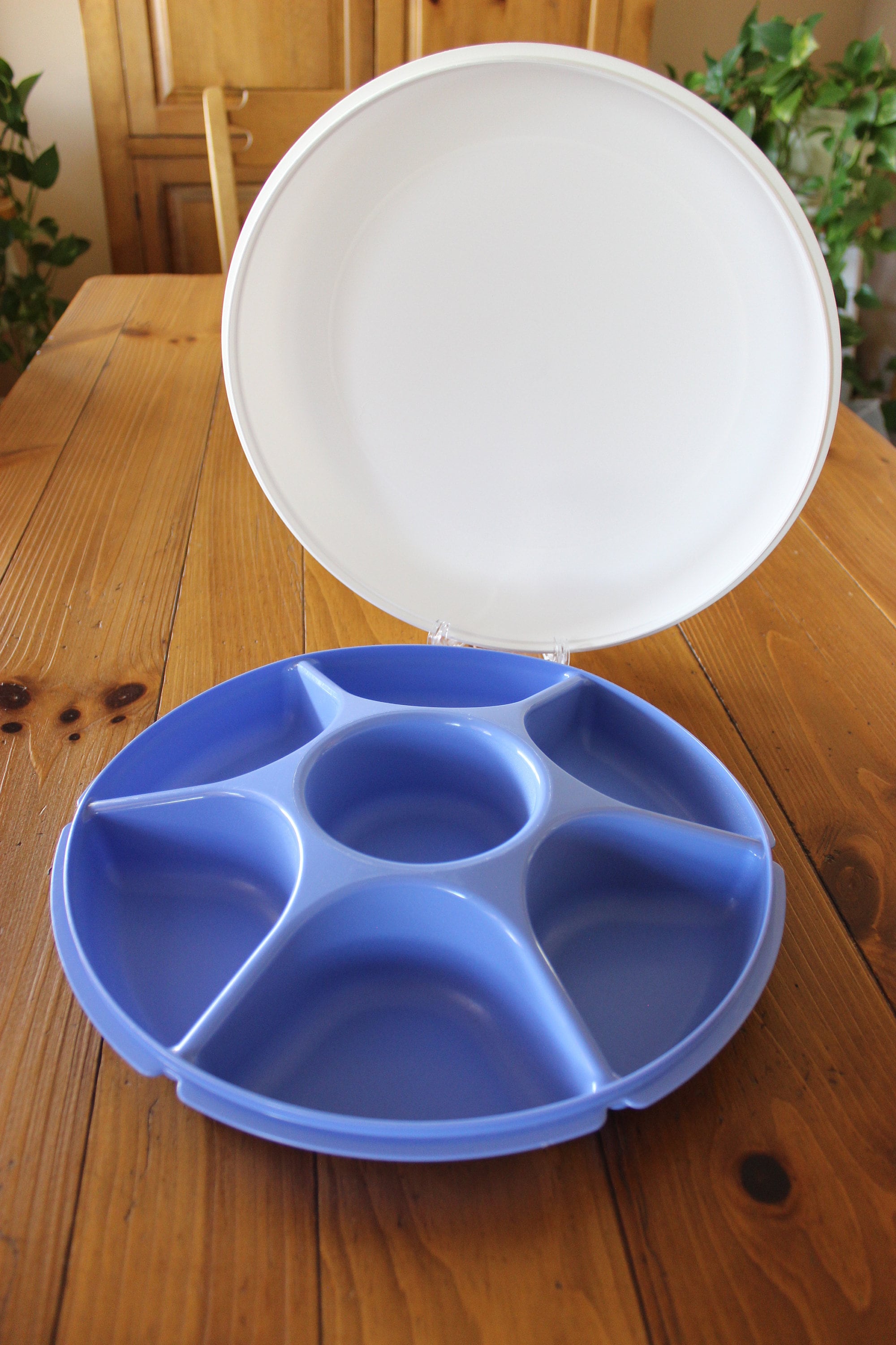 Vintage Tupperware Party Platter / Chip and Dip Bowl/ Vegetable and Dip ...