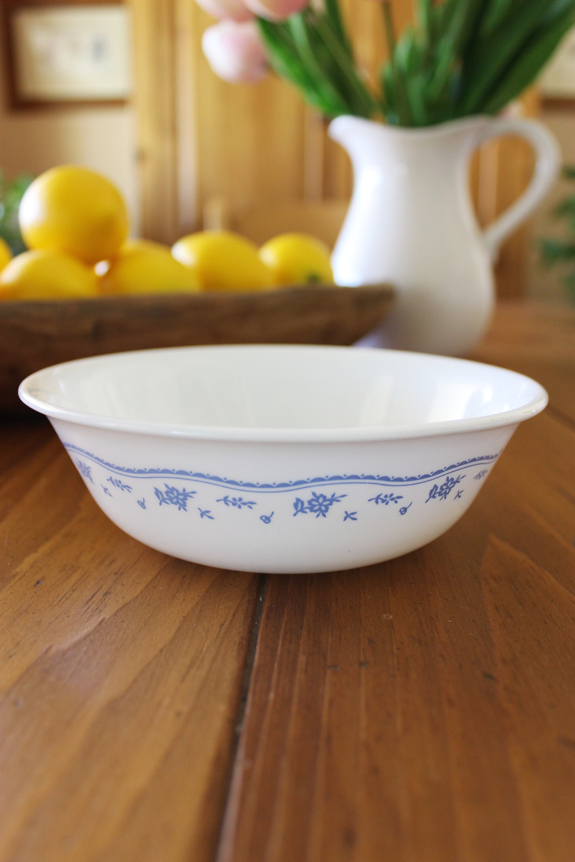 Vintage Corelle by Corning Morning Blue Pattern Soup / Cereal Bowls ...