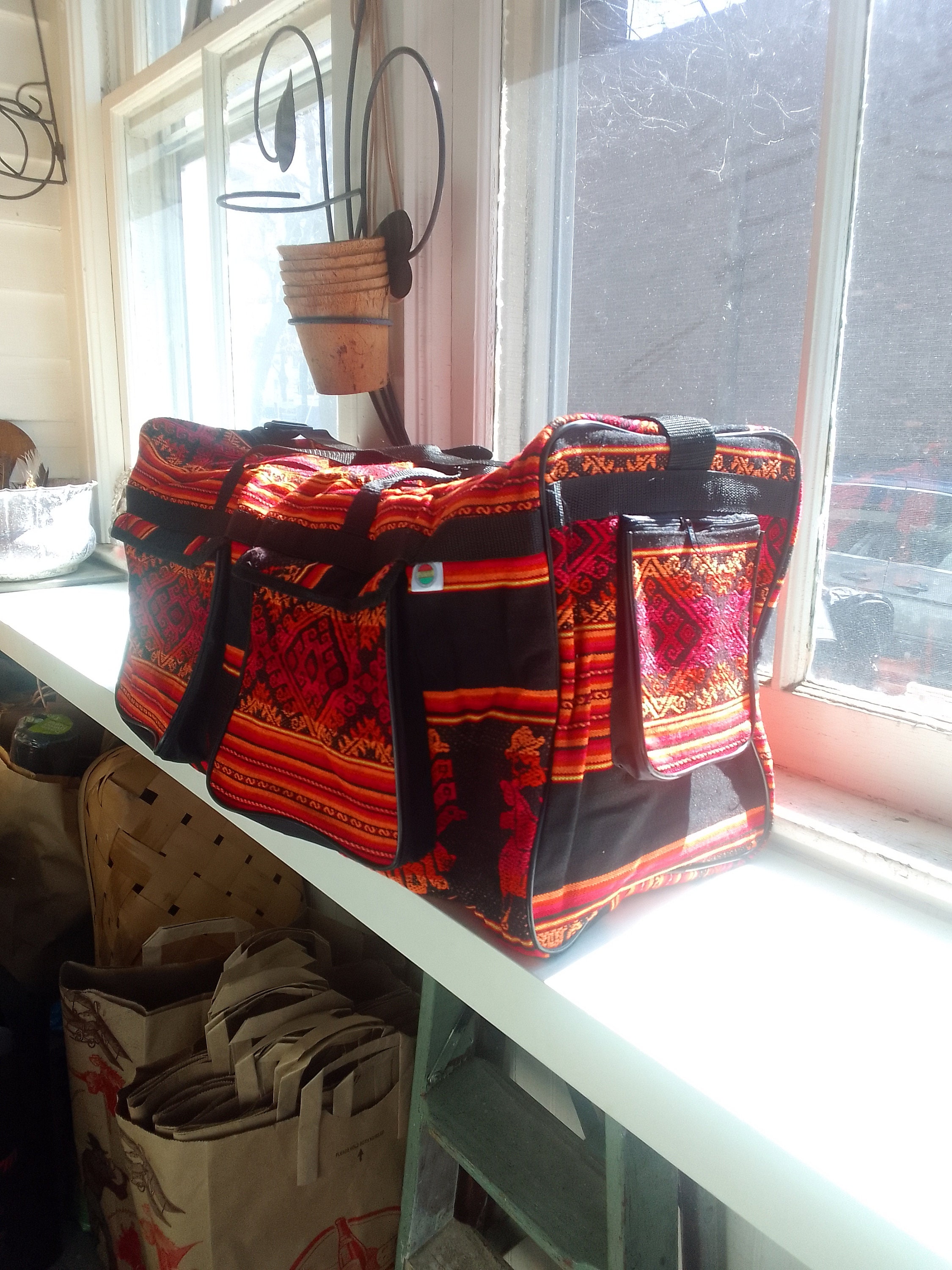 Bolivian Aguayo Fabric Indigenous Art Woven Textile DUFFEL - Etsy