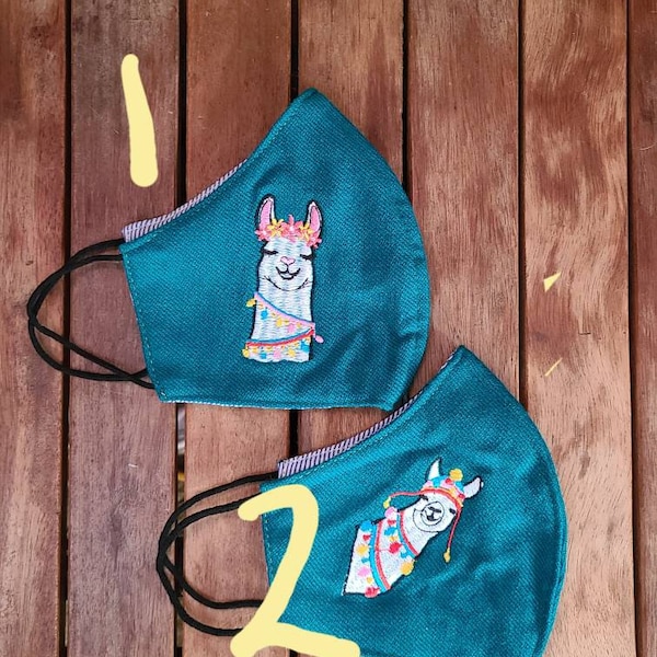 Llama Face Mask - Etsy