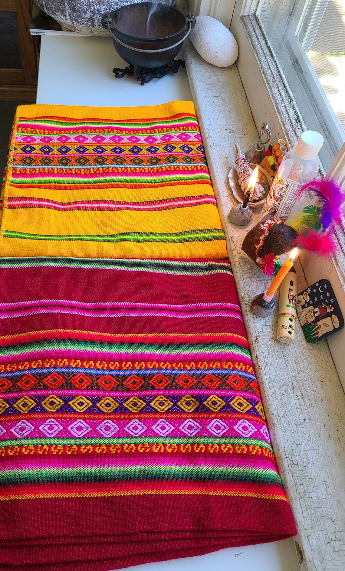 Authenitc Bolivian Aguayo Fabric, Indigenous Woven Textile, Decor ...