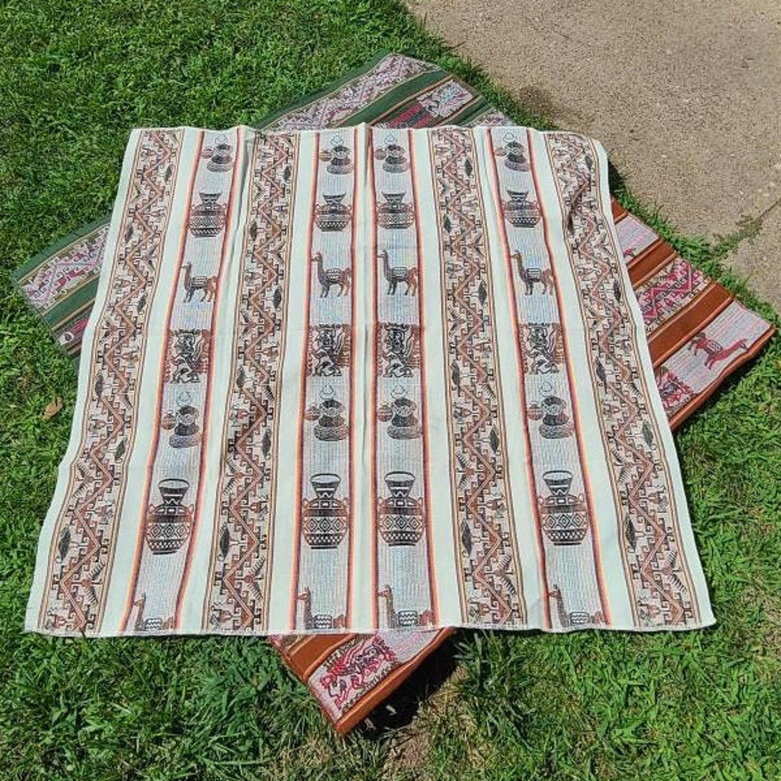 Bolivian Aguayo Fabric, Indigenous Art, Woven Textile for Blanket ...