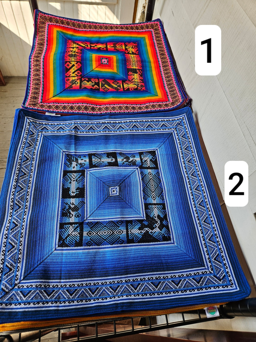 Authenitc Bolivian Aguayo Fabric PILLOW COVERS, Indigenous Woven ...