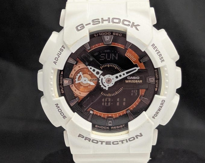 CASIO G Shock Quartz 200M DIVER Watch White Black Rose Gold Ana-digi ...