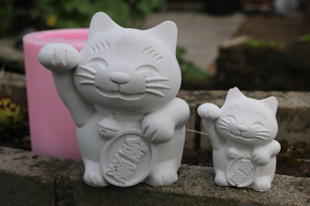 Silicone Mold Waving Cat, Silicone Mold Lucky Cat, Plaster Mold ...