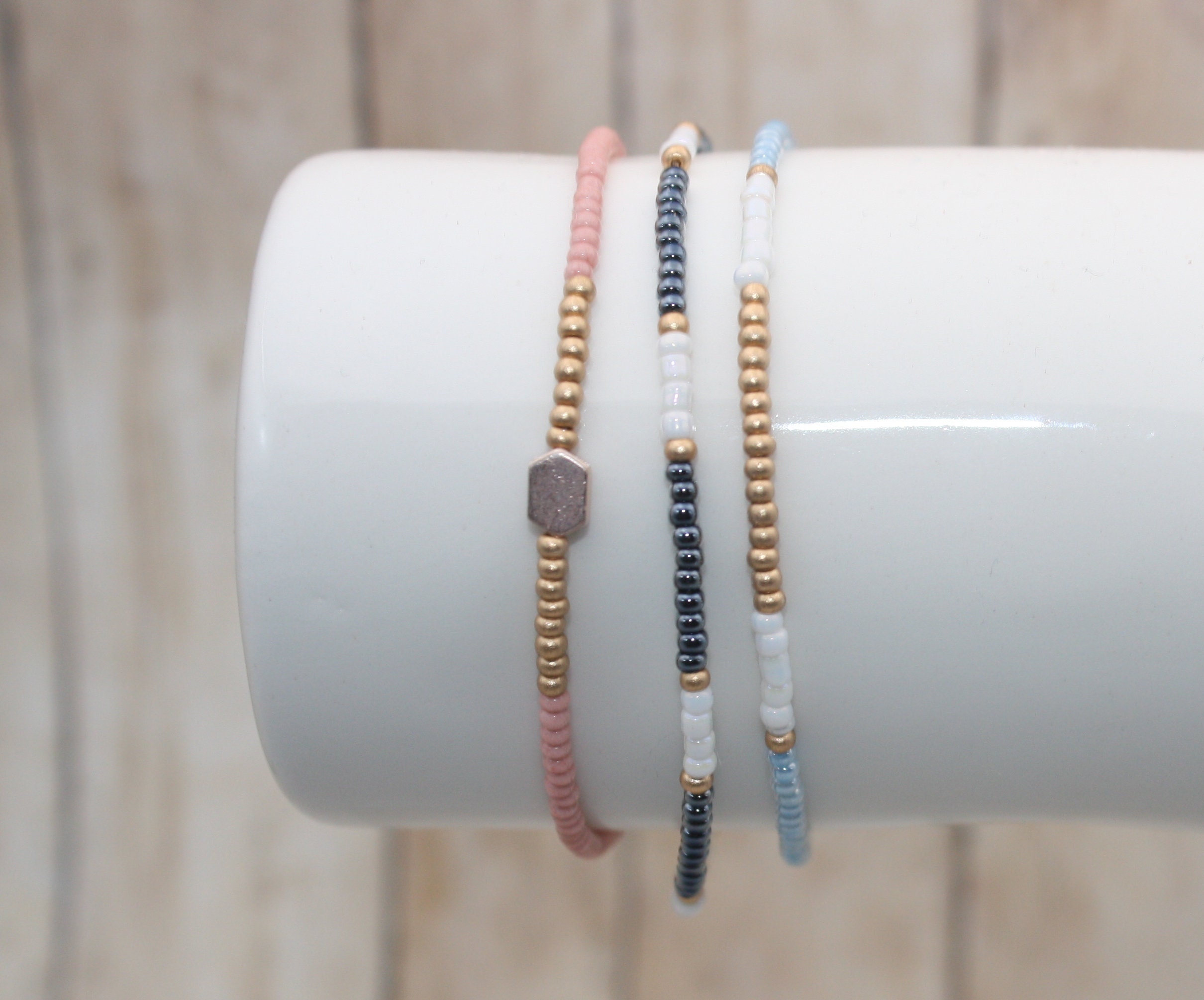 Set of 3 Small Bead Friendship Bracelets Stackable Bracelets | Etsy