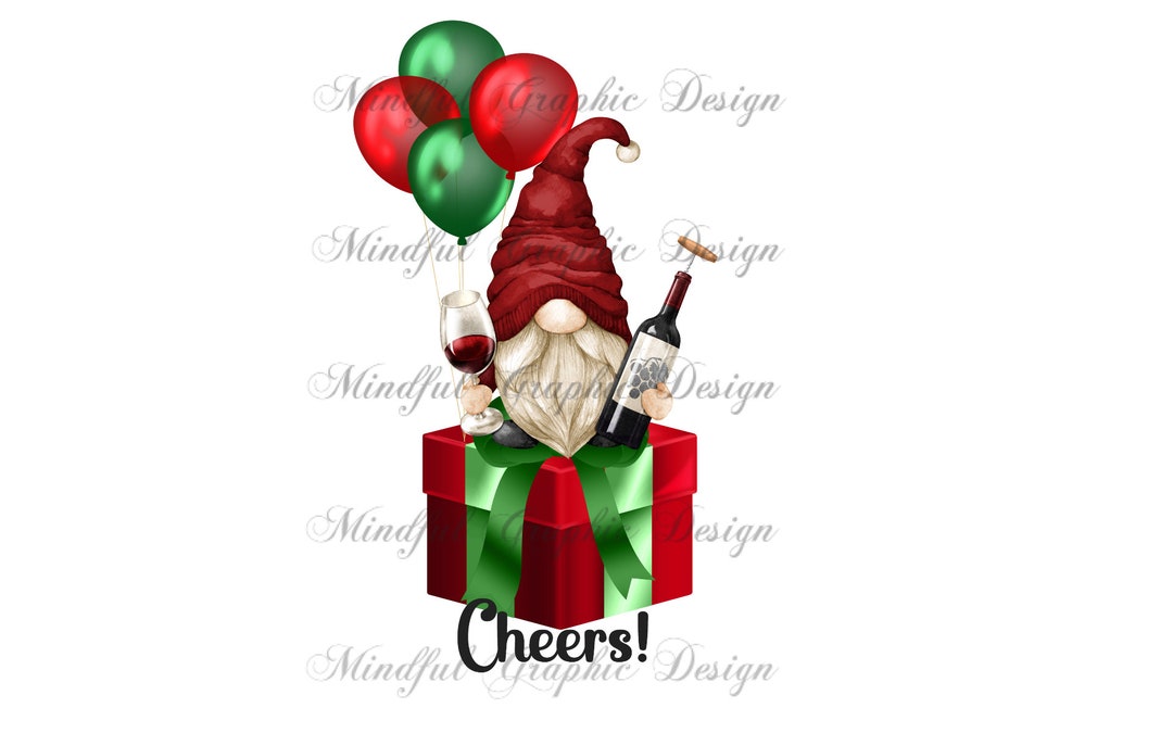 Cheers! Gnome, Tumbler Graphic, Sublimation, Clipart, Christmas ...